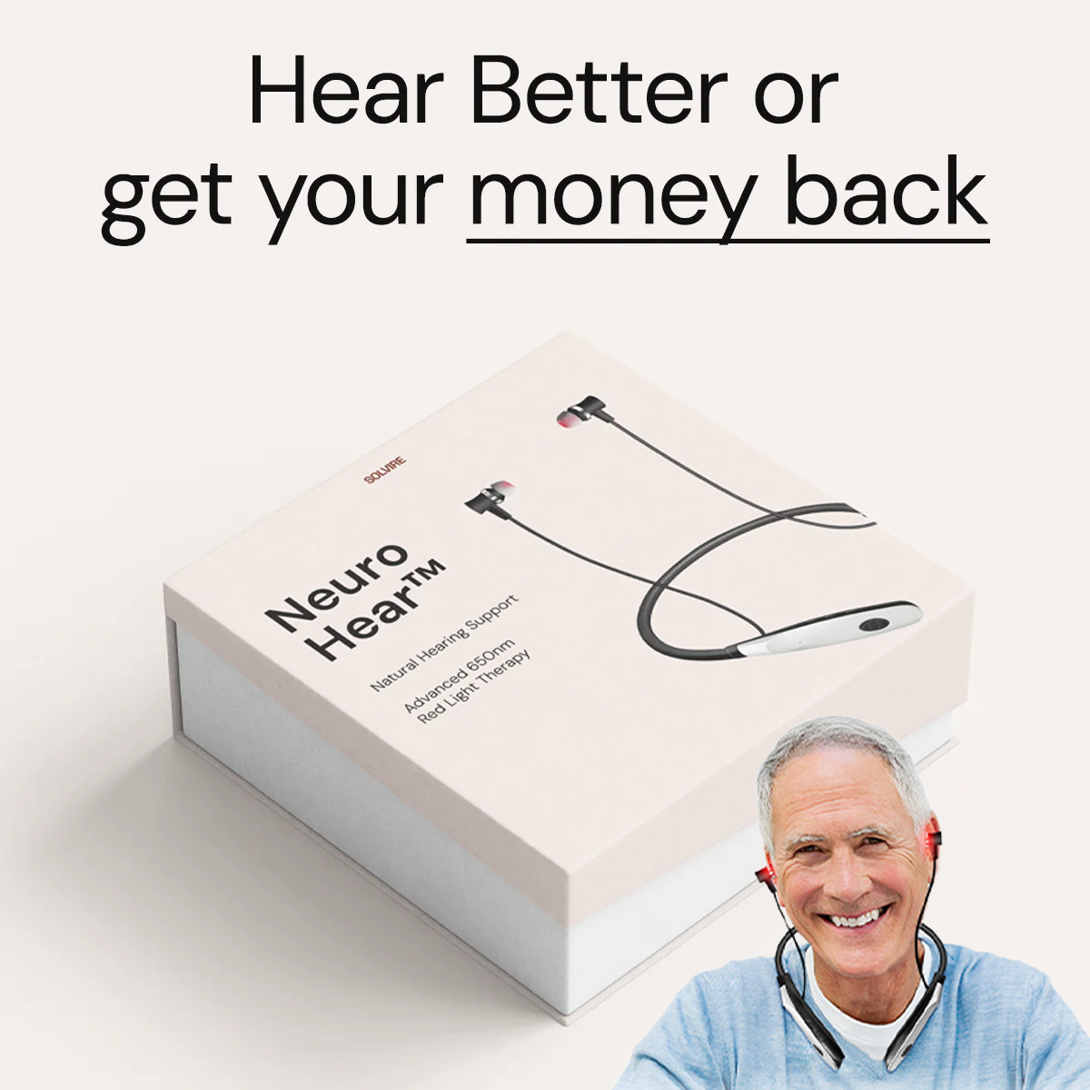 NeuroHear™ Red Light Earbuds – Natural Hearing Support – Solvire